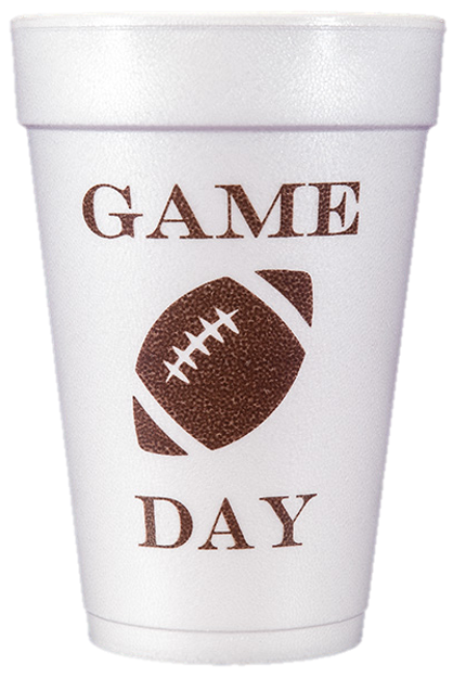 Pre-Printed Styrofoam Cups | GAME DAY (brown) – Limelight Paper & Partyware