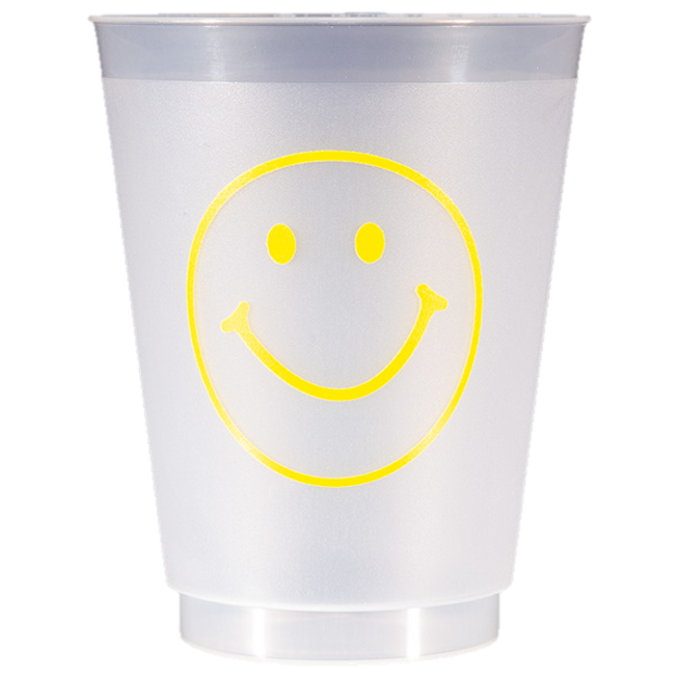 Pre-Printed Shatterproof Frost Flex Cups | Smiley Face (yellow ...